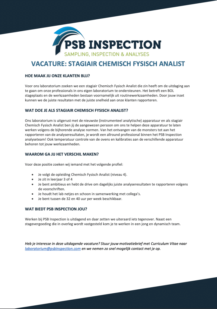 Join our team – PSB Inspection